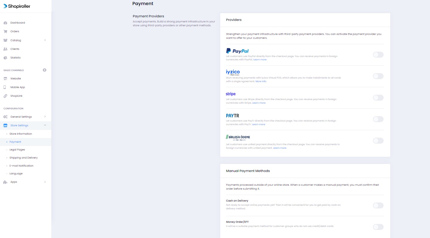 How to Activate Money Order / EFT? - Shopiroller Knowledge Base